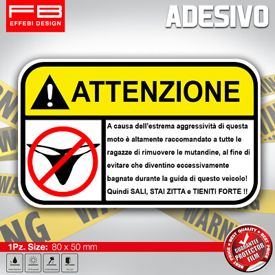 Adesivi Stickers Pegatinas MUTANDINE TANGA ATTENZIONE WARNING STRIP ...