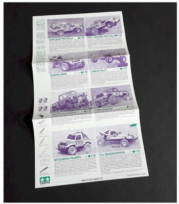 Vintage RC Tamiya Early 80s Kit Insert Sheet Audi Brat Hilux Scorcher ...