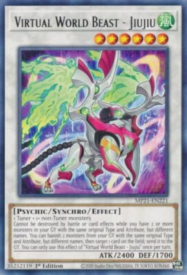 Yugioh! Virtual World Beast - Jiujiu - MP21-EN221 - Rare - 1st Edition ...