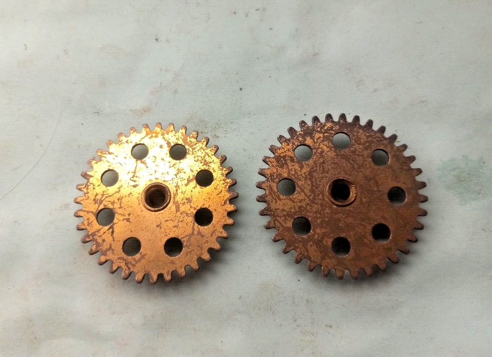 Gilbert Erector Set: Part CJ 36 Tooth Gear; 5/16" Hub; Brass Plated C ...