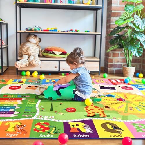 6x9 Kids Room Rug Play Mat Carpet Educational and Fun Playmat with ABC ...