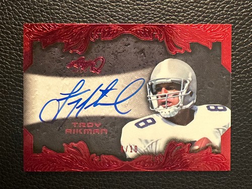 2017 Leaf Q Red Foil Troy Aikman 8/10 Auto Autograph | eBay
