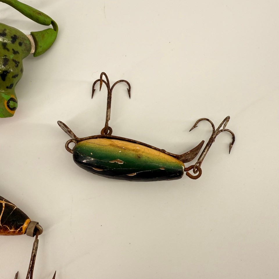 Vintage Fishing Lures Lot 10 Pieces Frog Topwater Jointed Crankbait ...