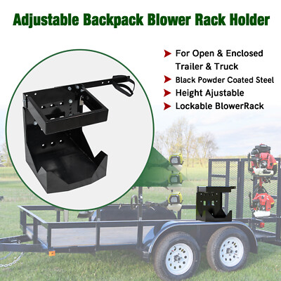Lockable Backpack Blower Rack Holder Steel for Open & Enclosed Trailer ...