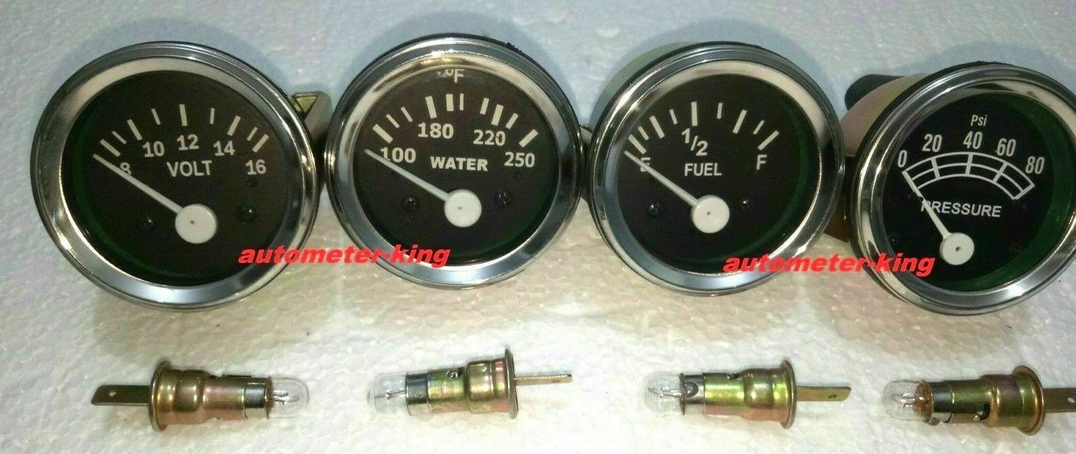 Oil Pressure Mechanical Temp Elec Volt Fuel Gauge 0-90 ohms 2 1/16" 52 ...