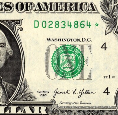 2021 D Star note Fancy Serial Number Regular Run 1 of 3 | eBay