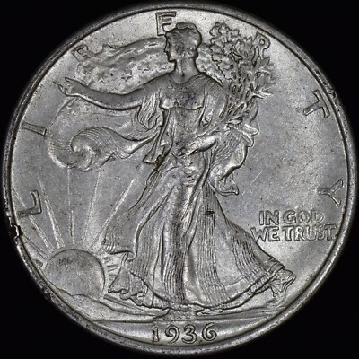 1936-P WALKING LIBERTY HALF DOLLAR AU ALMOST UNC 50C SILVER COIN 4W A ...
