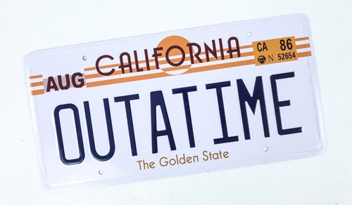 Back to the Future DeLorean Time Machine OUTATIME Metal License Plate ...