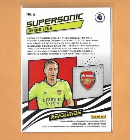 2020-21 Panini Revolution Premier League Supersonic Bernd Leno Card ...