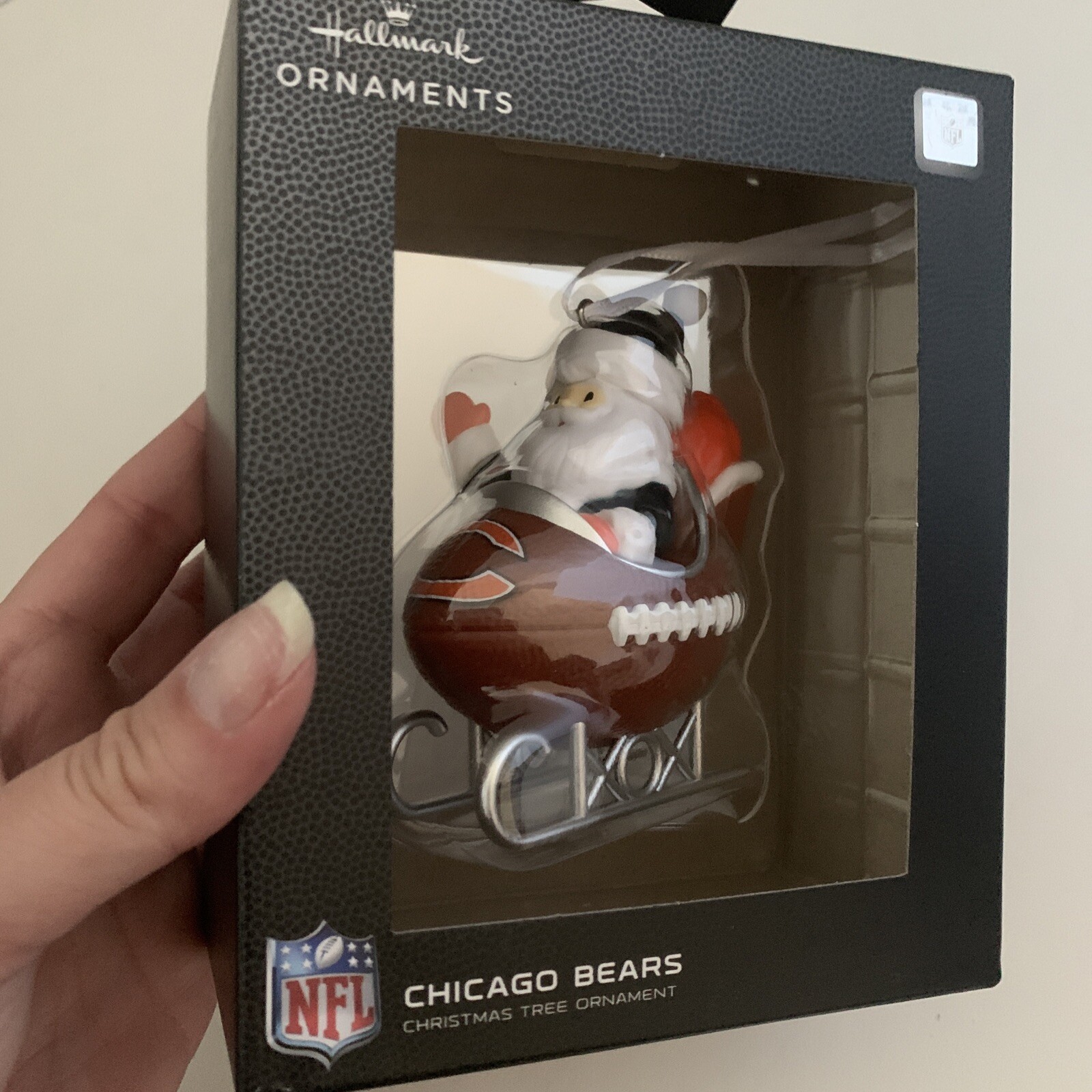 New Hallmark Chicago Bears Santa Football Sleigh Black Box Christmas ...