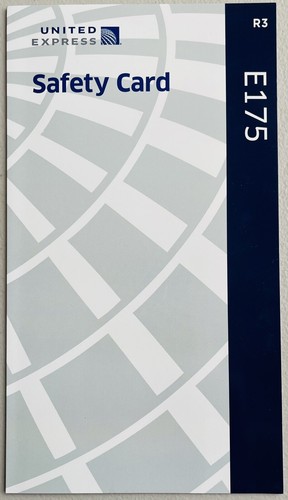 United Express Airlines Safety Card - Embraer 175 - R3 - June 2015 | eBay