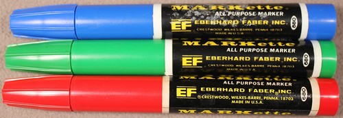 3 Vintage Eberhard Faber MARKette 680 All Purpose Markers Blue Green ...