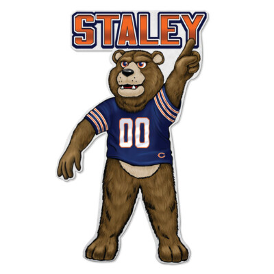 NFL Chicago Bears 18" Die-cut STALEY Mascot Pennant Fan Cave | eBay