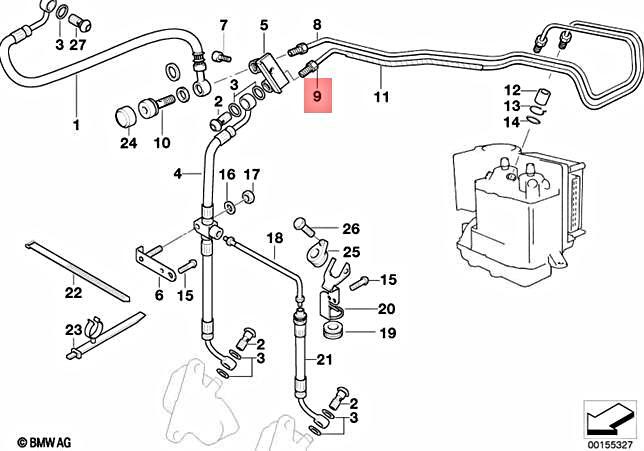 New BMW Genuine R22 R28 0439 0498 0499 850 02 0428 Brake pipe ...