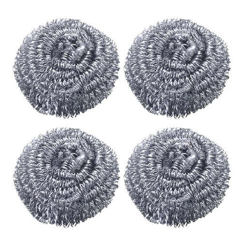 Multi purpose Stainless Steel Wool Scrubbers Pack of 4 Versatile ...