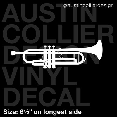 6.5" TRUMPET vinyl decal car window laptop sticker - marching jazz band ...