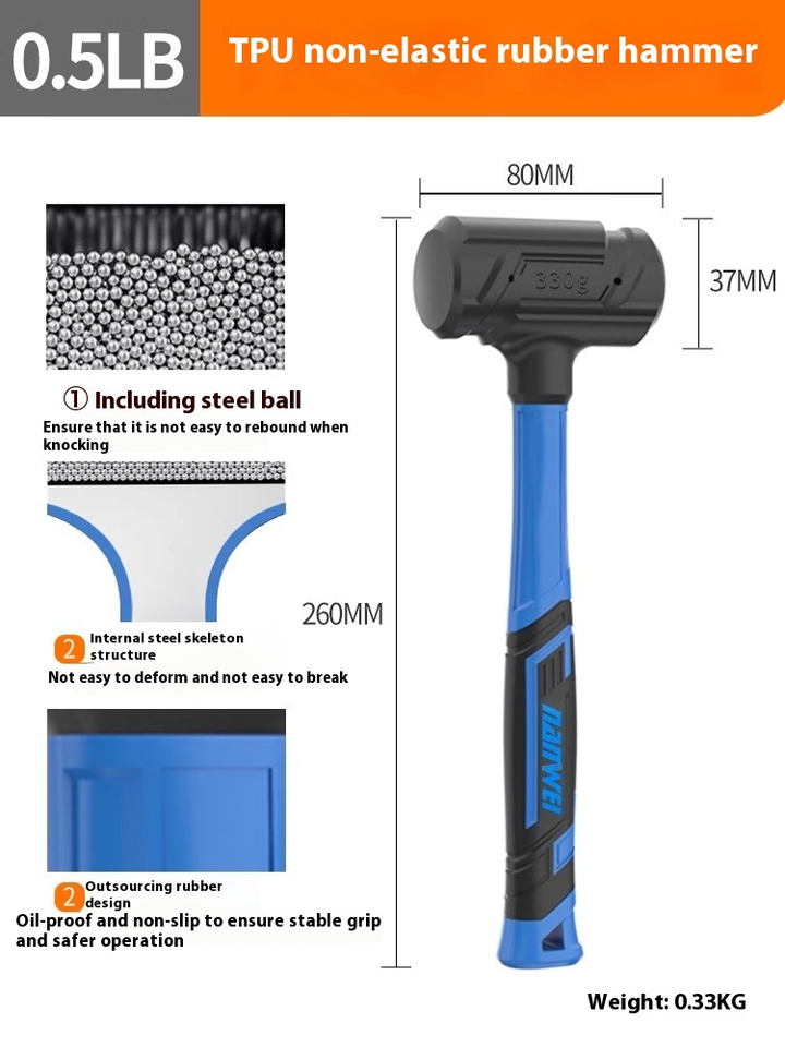 Rubber Hammer Solid Rubber Hammer Small Hammer Home Improvement Tools ...