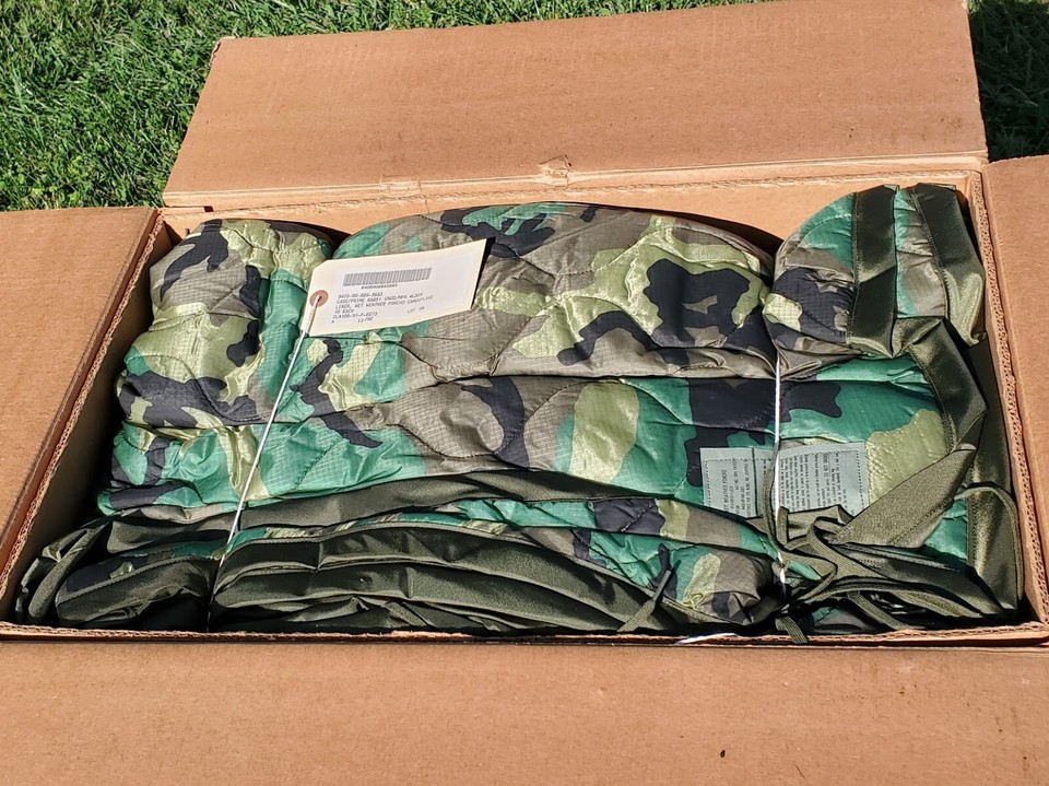 Made in USA Army USMC Military Woodland Camo Poncho Liner WOOBIE Army ...