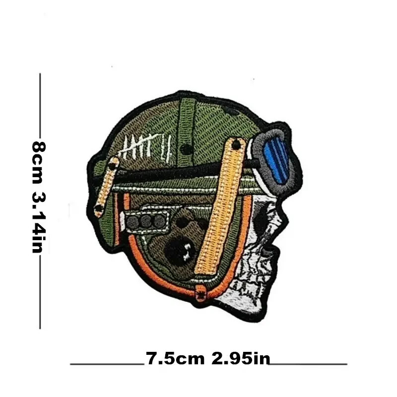 Military Pilot Helmet Skull Patch Hook Loop 3.1" | eBay