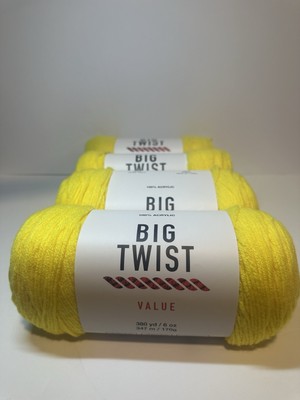 BIG TWIST Value Yarn Varsity Yellow Acrylic Yarn - 380 Yards - 6oz - #4 ...