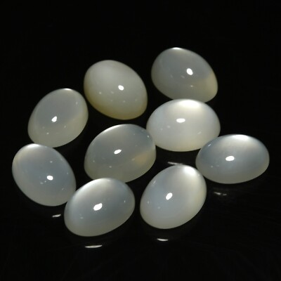 61.70ct Gorgeous! (14x10) Natural Milky White Moon Stone Loose Gemstone ...