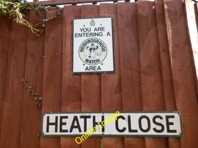 Photo 6x4 Heath Close, Polstead Heath sign on building To the left of ...