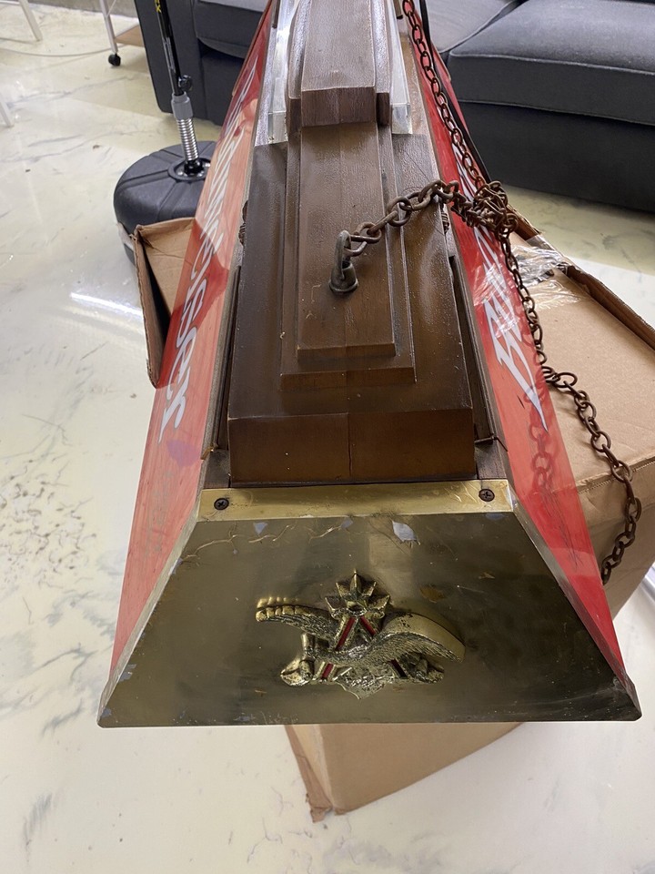 Vtg Anheuser-Busch BUDWEISER BEER Clydesdales Hanging Pool Table Bar ...