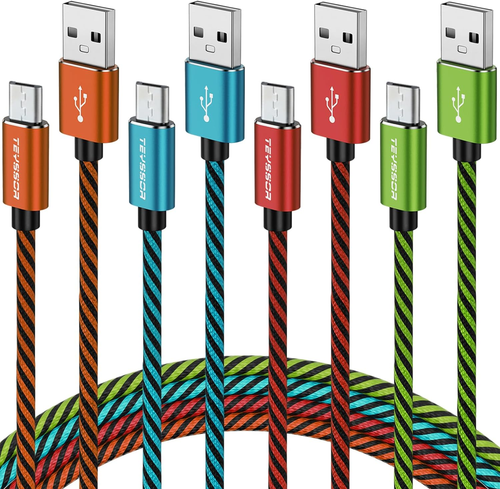 Micro USB Cable 10FT 4-Pack Long Android Charger Cable Nylon Braided ...