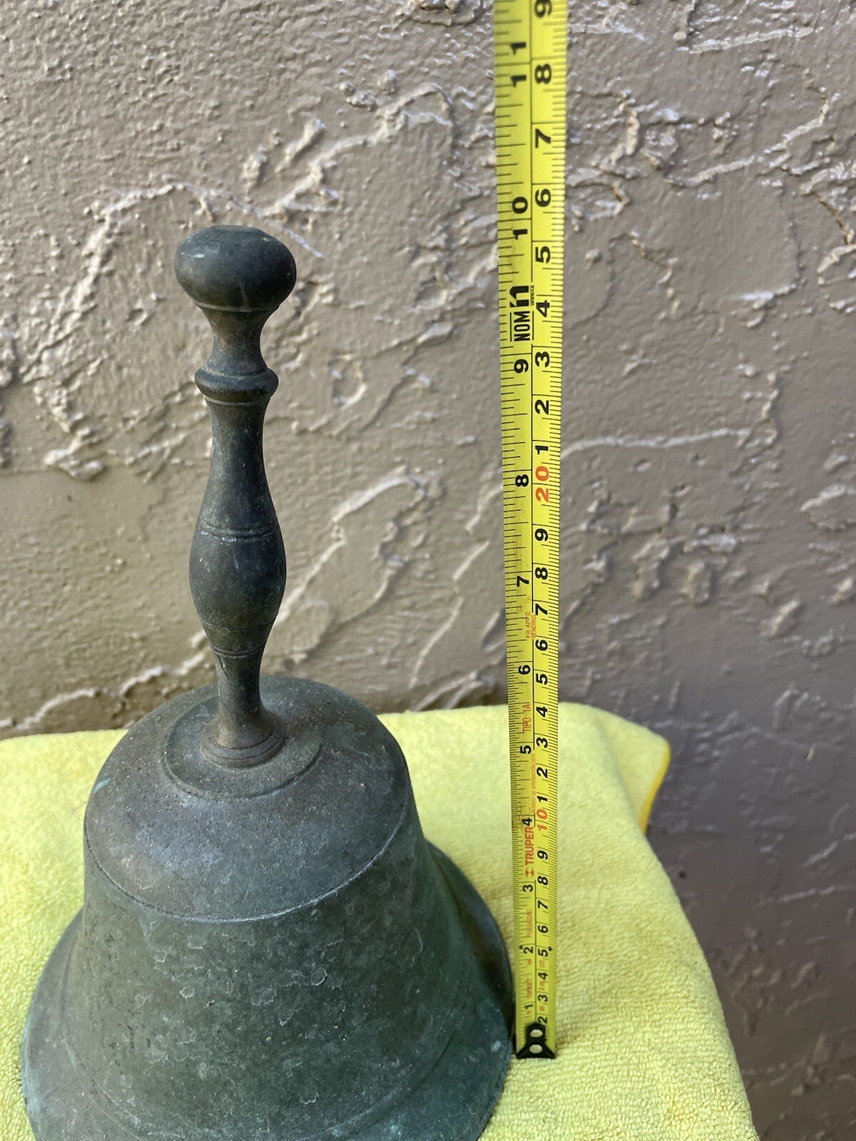 Vintage Large Cast Iron & Brass School Bell Hand Held | eBay