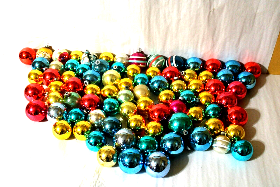 Vintage Christmas Ornaments, 83 Glass Balls, Sizes and Colors Vary | eBay