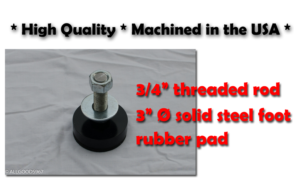 Knee Mill Leveling Feet KIT w/SUPPORT BARS - Series 1 Bridgeport ...