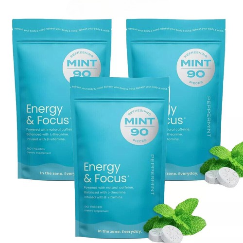 Neuro Breath Mints 90 Pcs - Caffeine + L-Theanine & B12 for Focus ...