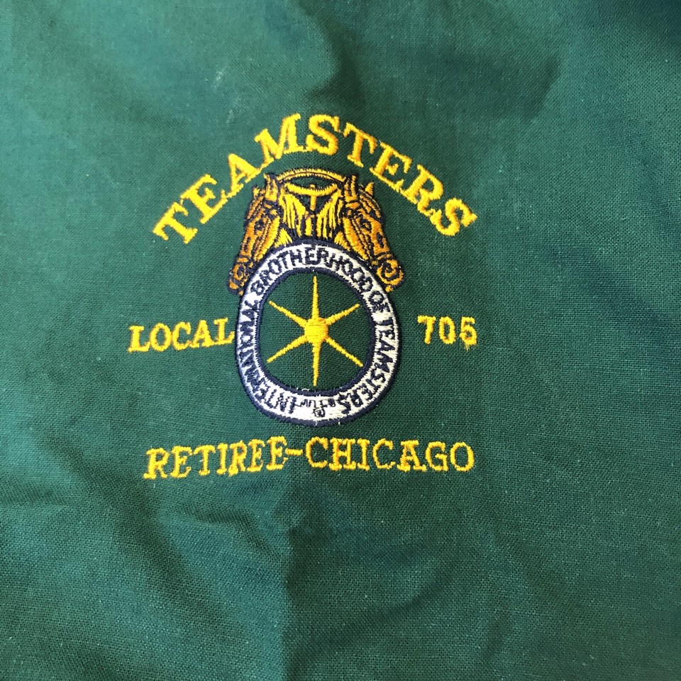 King Louie Teamsters Local 705 Embroidered Patch Jacket Green Zip Up ...
