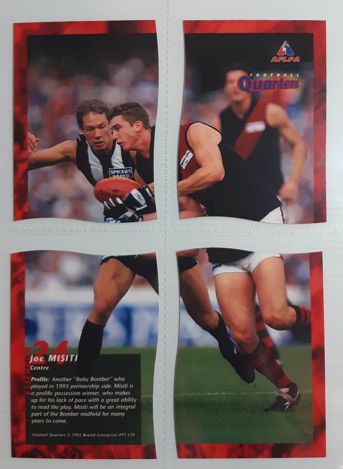 1995 Football Quarters. Series 2. YOUNG GUN #13. Joe Misiti. Essendon ...