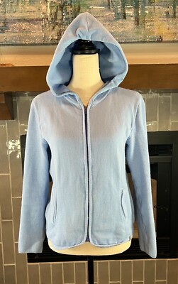 Title Nine Jacket Medium Blue Full Zip Knit Long Sleeve Jacket a327 | eBay