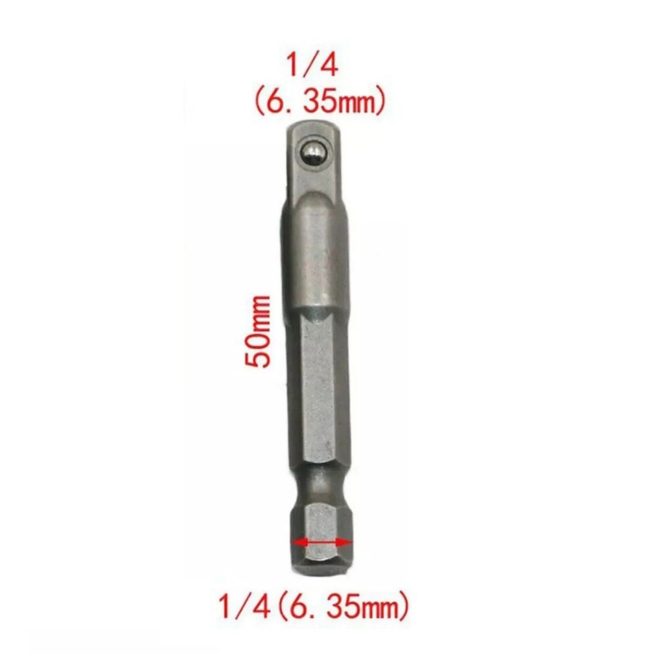 5pcs Drill Socket Adapter Converter 1 4 Hex Shank To 1 4 Square Drive ...