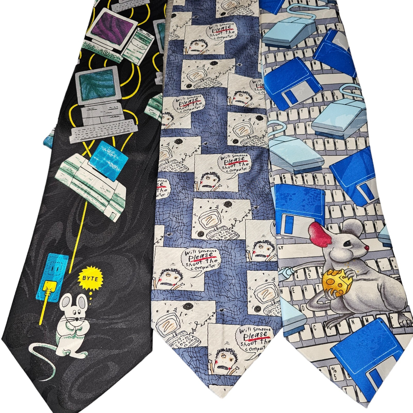 Funny 90s Computer IT PC Mouse Neck Ties Gift For Dad… - Gem