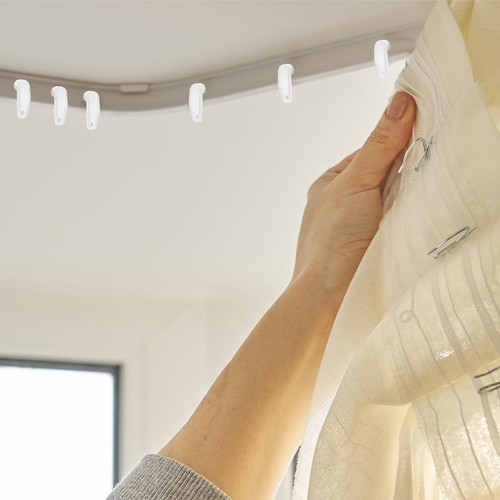 50 PCS Curtain Track Gliders White Traverse Rod Slides Replacement | eBay