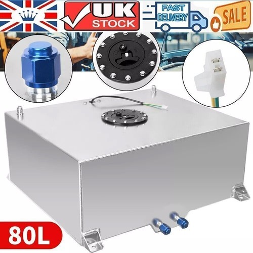 20 Gallon 80L Aluminum Racing Drift Fuel Cell Tank With Cap Foam UK ...