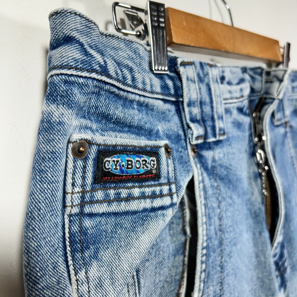 Vintage 90s Irisdescent Cyborg Skater Rave Wide Leg Jean Denim Pants 36 ...