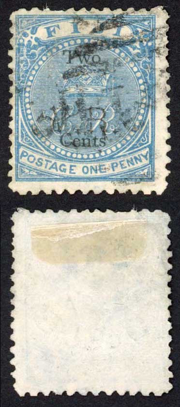 Fiji SG16 2c on 1d blue Cat 300 pounds | eBay