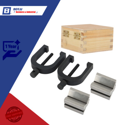 Precision Engineers Vee Blocks 90 Degree Clamp Set - Hardened Steel V ...