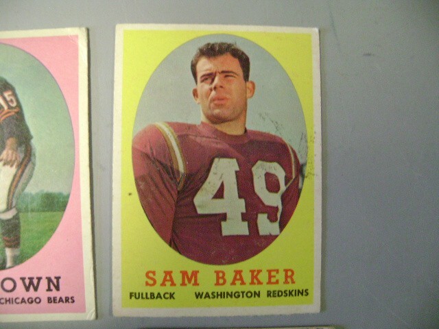 6 FOOTBALL CARDS, 1952 BOWMAN WILLIAMS, MICHAELS, 58 AND 60, BAKER ...