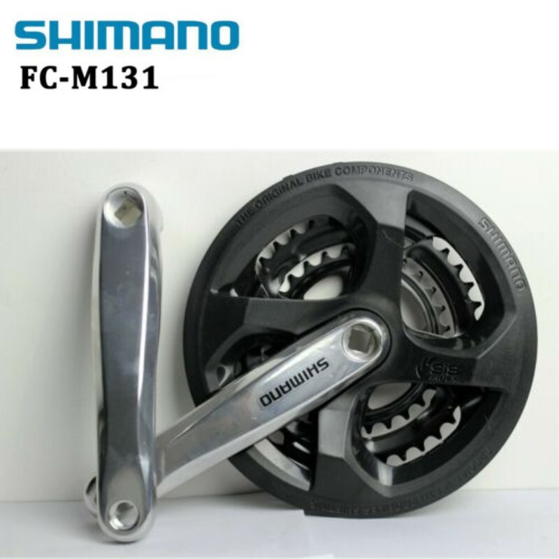 SHIMANO FC-M131 6 7 8 Speed Crankset 48-38-28T 170MM Silver M361 MTB ...