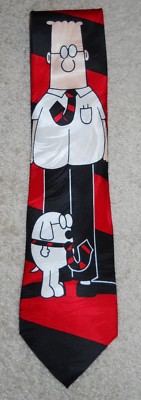 Dilbert Neck Tie Silk Diagonal Stripe Red White Black | eBay