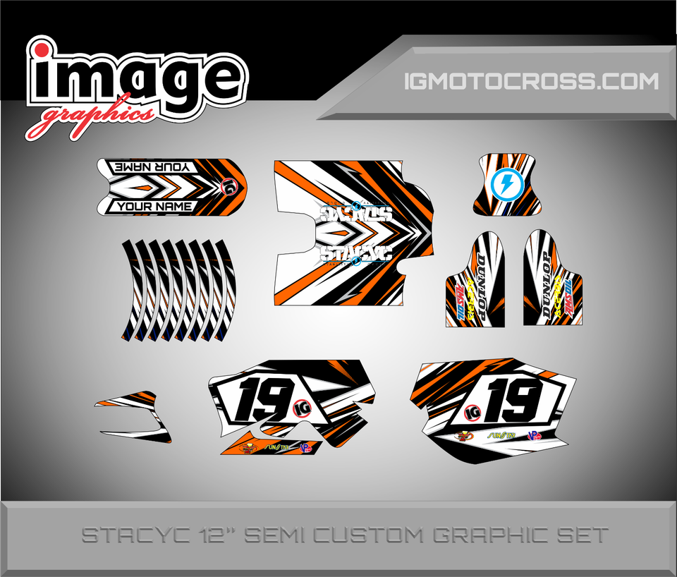Stacyc Graphics kit for 12" and 16" semi custom ORANGE | eBay