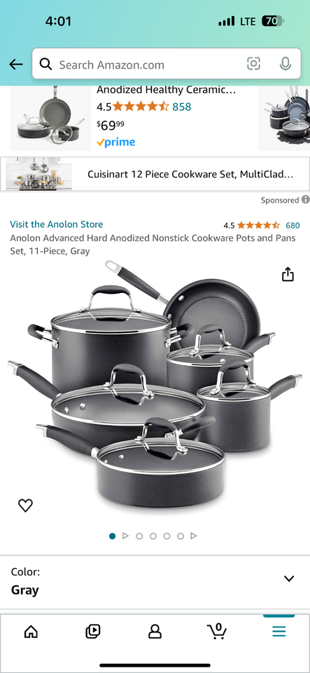 Anolon Advanced Home Cookware Pan Set - 11 Piece 51153846526| eBay