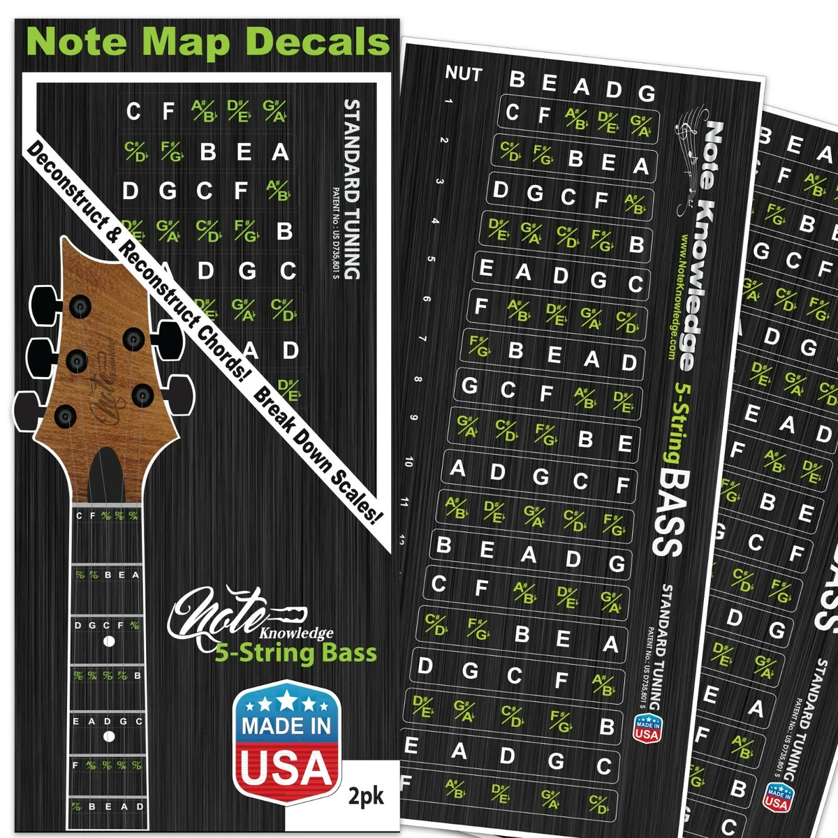 5 String Bass Fretboard Notes
