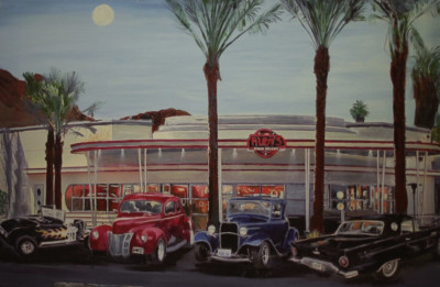von Wening art Hot Rods at Ruby's Restaurant T Bird Ford Oldsmobile ...