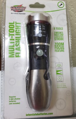 Multi-Tool Flashlight 8 Tools, Zoom Focus, Interstate Batteries Brand ...